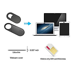 YAMXIN Laptop Camera Cover Slide 9 Pack(3 Large + 6 Small) Webcam Cover Fit Most Laptop, PC, Tablet (Black)