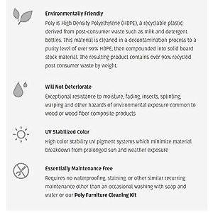 LuxCraft Café Poly Outdoor Dining Bench (White, 41")