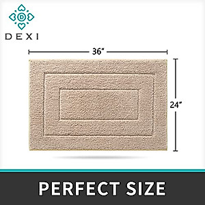 DEXI Bathroom Rug Mat, Extra Soft Absorbent Premium Bath Rug, Non-Slip Comfortable Bath Mat, Carpet for Tub, Shower, Bath Room, Machine Wash Dry, 24"x36", Beige