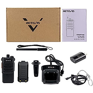 Retevis RT86 2 Way Radios Long Range,High Power 2600mAh Walkie Talkies Rechargeable,16CH Shatterproof Display Two Way Radios with Earpiece for Warehouse School(5 Pack)
