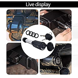 Dewkou Pack-1 Trailer Hitch Lock Kit, Trailer Hitch Locking Pin, Trailer Lock 5/8" Pin Diameter, Fits Most 2" Receivers (Black #3.54In)