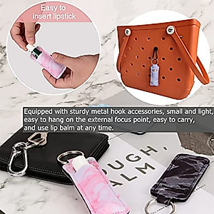 Accessories for Bogg Bag, Key Holder Charms and Lipstick Holder Accessory for Bog Beach Bag - 3 pcs Hanger Charms, 1 pcs Lipstick Holder with Carabiner Clip
