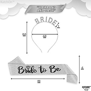 KatchOn, Black Bride To Be Sash and Bride Headband - Pack of 2 | Winter Bachelorette Party Decorations | Bride Headband And Sash for Black and White Bridal Shower Decorations, Bachelorette Headbands