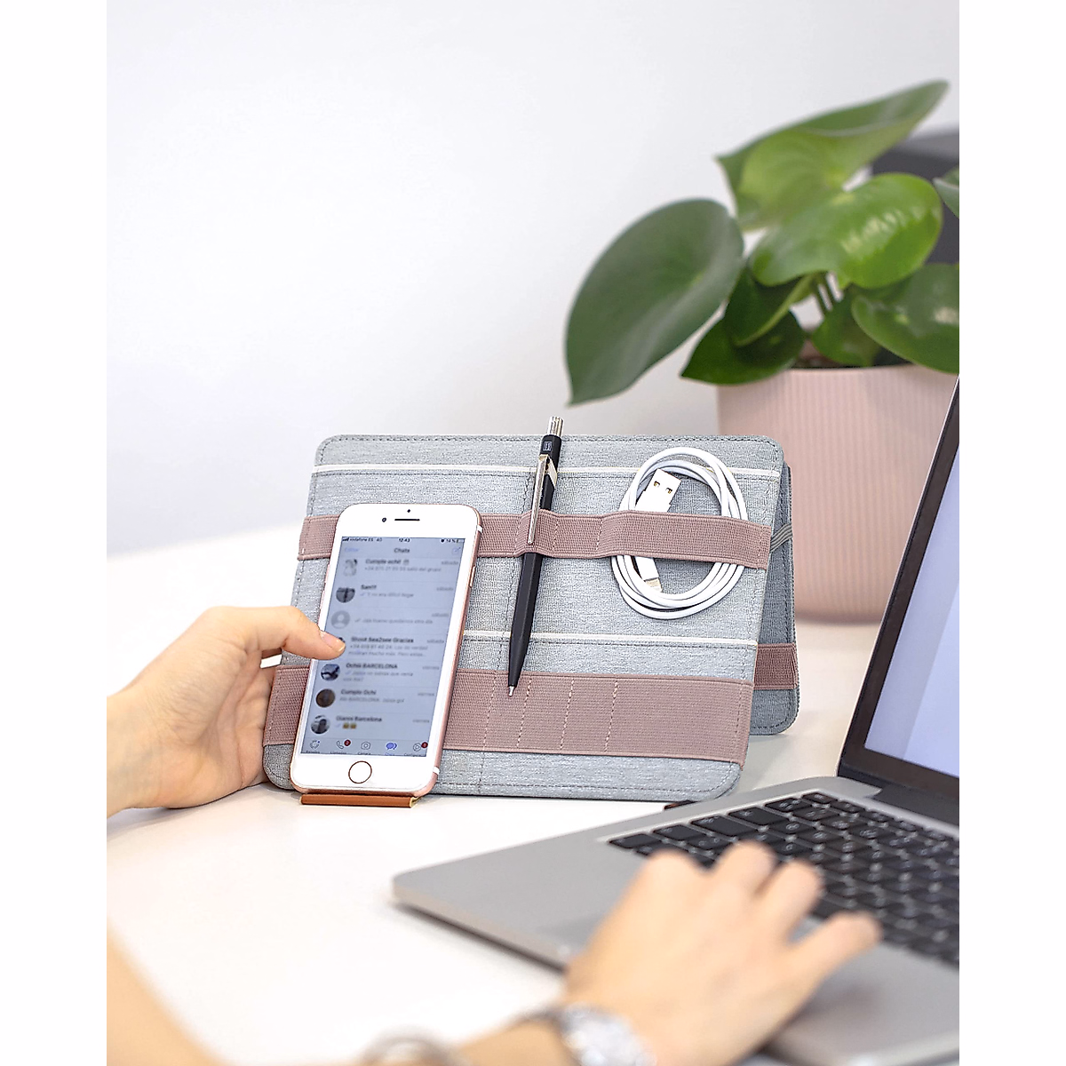 Beblau FOLD Portable Electronic Organizer – Attachable Device & Desktop Accessory | Office & Home Organizer | Fits 13"-15" Laptops & A4 Notebooks | Backpack Insert | Personal organizer