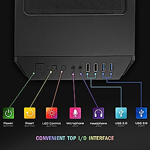 Periphio Ghoul Prebuilt Gaming PC - GeForce GT 1030 (2GB) GPU| Intel Core i5-6500 CPU (3.6GHz Turbo) | 1TB Solid State SSD | 16GB DDR4 RAM | Windows 10 Gaming Desktop Computer | WiFi + BT