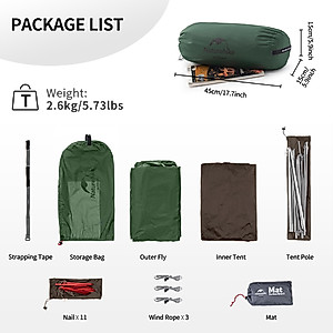 Naturehike Star River 2 Person Backpacking Tent, Waterproof Lightweight 2 Person Tent, Double Layer Ultralight Two Person Tent for Camping, Hiking, Cycling