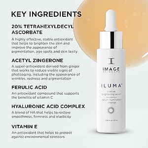 IMAGE Skincare, ILUMA Intense Brightening Serum, Helps Reduce Appearance of Dark Spots & Facial Pigmentation for Even Skin Tone, 0.9 fl oz
