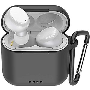 TOZO T6 Protective Silicone Case Shockproof Soft Skin Cover for TOZO T6 Earbuds with Front LED Visible and Keychain Black
