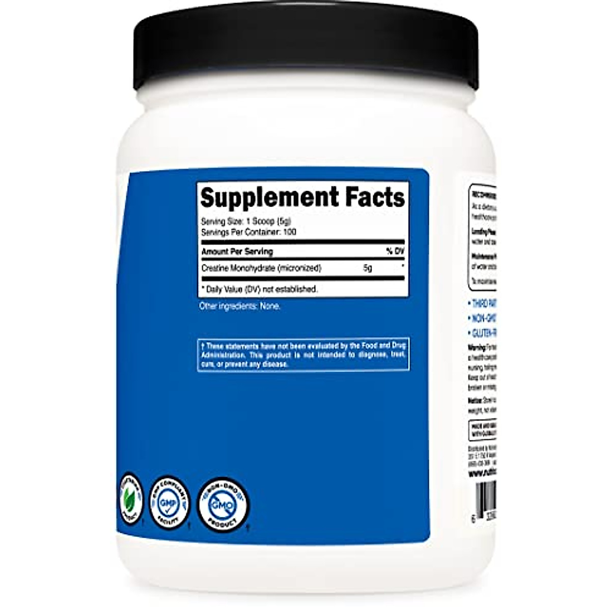 Nutricost Creatine Monohydrate Micronized Powder 500G, 5000mg Per Serv (5g) - Micronized Creatine Monohydrate, 100 Servings