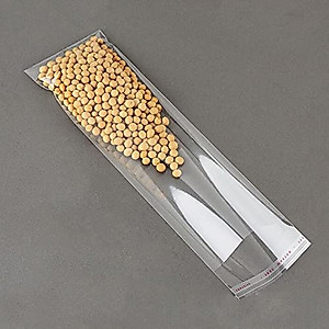 300ct 3x11" Long Self Sealing Cello Bags Clear Cellophane Bags 1 Mil Resealable Poly Bags for Utensils Bakery Cookies Candy Christmas Gifts Necklace Jewelry 5 Sizes to Choose from