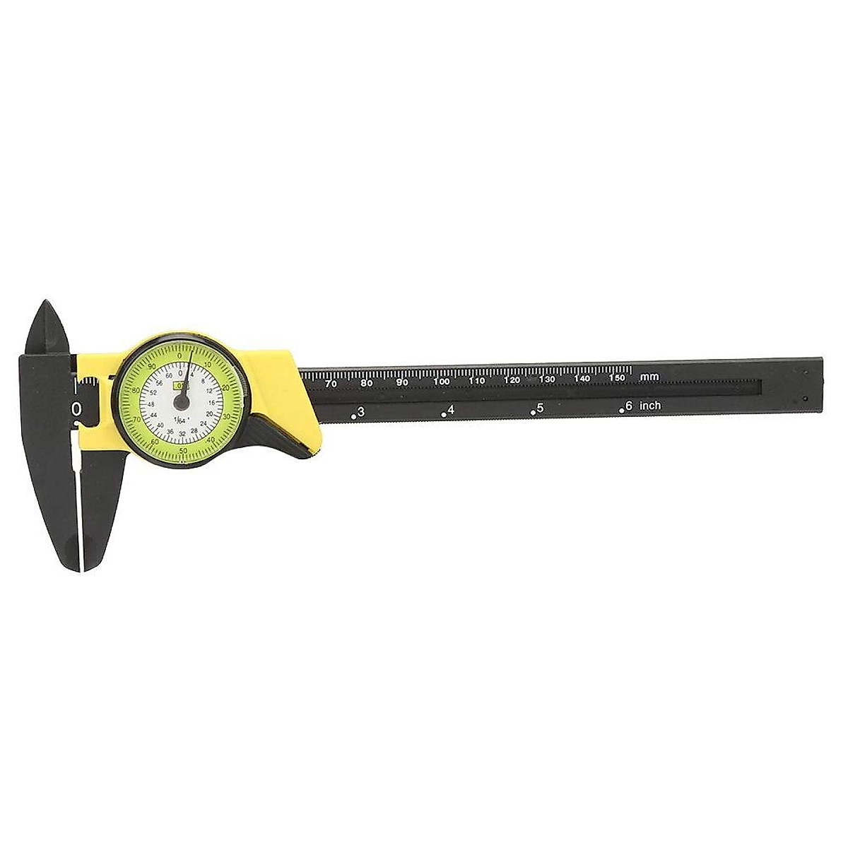 Depth Gauge Plastic Dial Vernier Caliper Professional Micrometer High Precision Measuring Tools with Round Dial for Machinists Woodworkers Craft(Yellow)