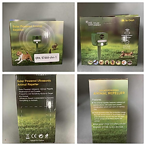 Jahy2Tech Ultrasonic Animal Repellent Outdoor Deer Repellent Devices Sonic Cat Repellent with Motion Sensor & Strobe Light, Skunk Rabbit Raccoon Repellent Solar Animal Repeller Deterrent for Yard