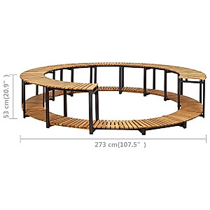 Loibinfen Wood Spa Surround Solid Acacia Wood Outdoor Massage Hot Tub Frame for Garden, Backyard, Patio Indoor or Outdoor Use 107.5"x20.9" (Diameter x H)