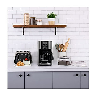 12-Cup Programmable Coffeemaker, Rapid Brew, Brushed Metallic