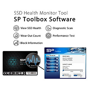 Silicon Power 128GB SSD 3D NAND A55 SLC Cache Performance Boost SATA III 2.5" 7mm (0.28") Internal Solid State Drive (SU128GBSS3A55S25AH)