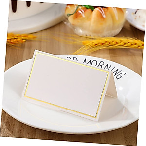 AUTSUPPL 100pcs Seat Card Place Cards for Wedding Dinner Place Cards Wedding Place Card Folded Place Cards Wedding Table Card Foldable Kitchen Table Party Reserved Cards Blank Cards Paper