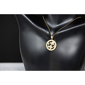 CaliRoseJewelry 14k Yellow Gold Pisces Zodiac Pendant Necklace, 22"