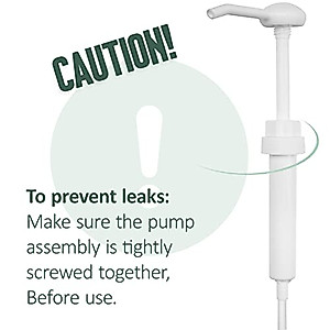 Gallon Pump Dispenser - Dispenses 1 Ounce Per Stroke - for Plastic or Glass Bottles – Heavy-Duty Leak Proof for Commercial and Household Use - Plastic Pump for 1 Gallon Jug – BPA Free (Pack of 4)
