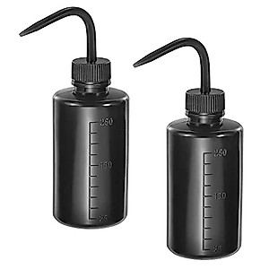M METERXITY 2 Pack Squeeze Bottle - Plant Watering Wash Bottles Bent Tip Mouth, Apply to Indoor/Outdoor/Garden (250ml Black)