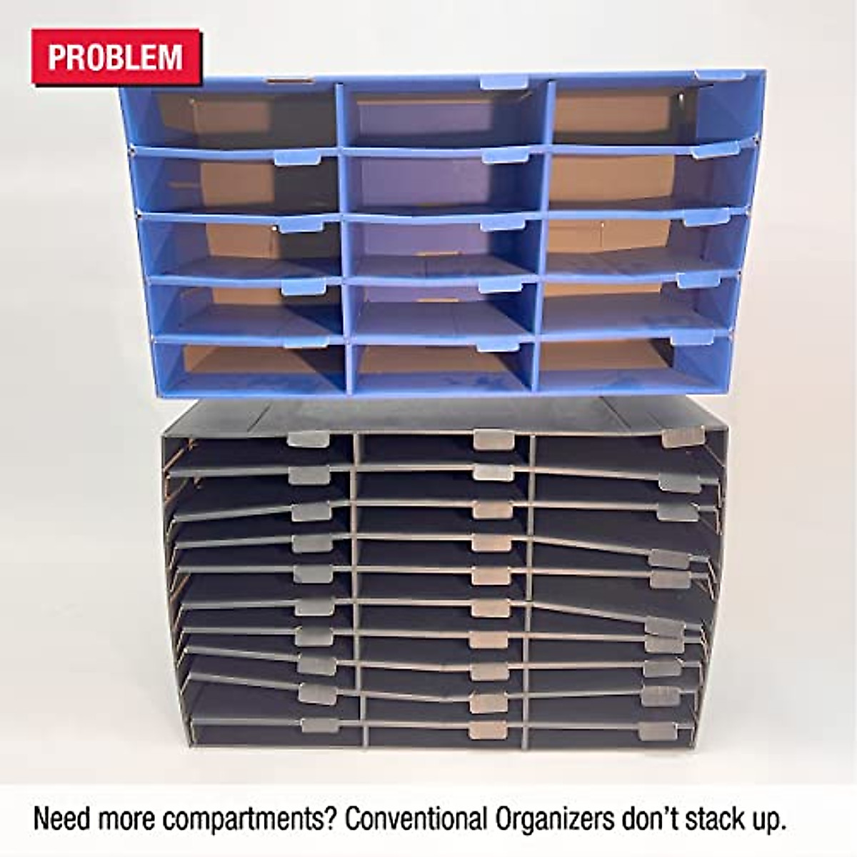 Ultimate Office TierDrop Literature Organizer/Forms Sorter, 6-Compartment Add-On (for Any 3-Wide TierDrop Unit), Gray w/Black