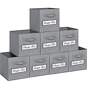 TomCare Storage Cubes Foldable Fabric Cube Storage Bins with Dual Metal Handles Cloth Storage Bins Cubes Baskets Containers for Home Shelves Closet Organizers Cubbies Cube Storage, 6 Pack, Grey