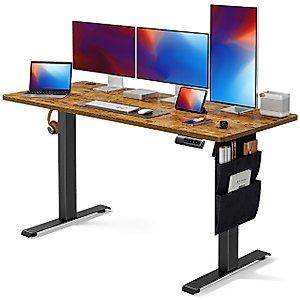 Marsail Standing Desk Adjustable Height,‎55x24 Inch Electric Standing Desk, Stand up Desk with Storage Bag,Headphone Hook for Computer Workstations Desk Memory Preset