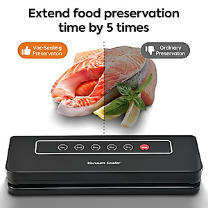 Vacuum Sealer Machine,Food Bag Vacuum Sealer,Food Vacuum Sealer Machine,80 Kpa Powerful Suction,5-in-1 Automatic Compact,Easy to Operate.