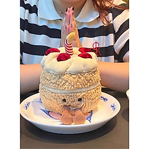 EASELR WeightedPlush 12" Birthday Cake Plush Cute Smile Cake Pillow Stuffed Animals Funny Soft Food Plushies Toy for Gifts for Kids Birthday