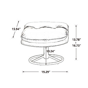 TRIPLE TREE Modern Swivel Accent Chair, Mid-Century Lounge Chair and Ottoman Set, Velvet Upholstered Button Tufted Recliner Chair, Reading Chair with Footrest for Living Room Indoor Bedroom, Yellow