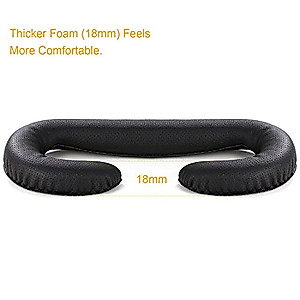 Vive VR Face Cover, JARMOR Replacement Eye Mask Pad with Memory Foam & PU Leather [Better FOV] [2 Pack, 6MM & 18MM] for HTC Vive VR - Black