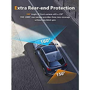 Dual Dash Cam 2K+1080P Front and Rear, Built-in WiFi, 4K Single Front Dash Camera for Cars, Car Camera, Dashcams for Cars with Night Vision, 24 Hours Parking Monitor, Loop Recording, Support 256GB Max