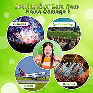 BlueFire Kids Noise Cancelling Ear Muffs, 2 Pack Sound Blocking Over Ear Headphones, Foldable Hearing Protection Ear Muffs for Children/Adults, Noise Reduction Muffs for Sleeping, Studying, Shooting