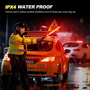 E-riding 4 Pack 21 Inch Traffic Wand, Air Traffic Control Wand with 3 Flashing Modes, LED Multifunction Traffic Safety Baton for Airport, Parking, Car Directing