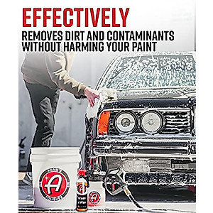 Adam's Wash & Wax 16oz - Car Wash Soap Infused with Pure Carnauba Car Wax Polymers | Paint Protection | Use in 5 Gallon Bucket Foam Cannon Foam Gun | RV, Boat, Marine Vehicle Wash