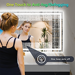 YEELAIT 72x36 Inch RGB LED Bathroom Mirror Front Light and RGB Backlit Lighted Vanity Mirror for Bathroom Wall Mounted Dimmable Anti Fog Memory Shatter-Proof IP54 Waterproof Horizontal/Vertical