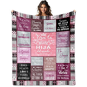 TRISG Regalo para Mi Hija, Hija Regalos, Mothers Day Hija Gifts, Hija Blanket 60x50in, Birthday Daughter Gifts in Spanish, Regalo Hija Cumpleanos, Regalo De Hija Graduacion, Día De La Madre, Navidad