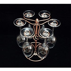 Fantasee - Wine Glass Holder, Tabletop Stemware Rack with 6 Wine Glass Drying Rack Stand