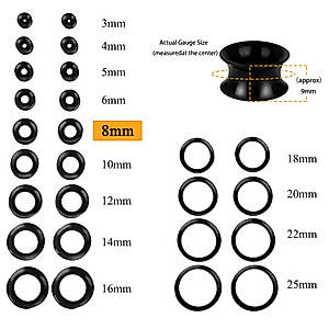 Xpircn Thin Silicone Ear Plugs Tunnels Flexible Ear Earlets Ear Gauges Expander Stretchers Double Flared Flesh Ear Piercing Jewelry 15pairs