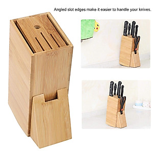 Fdit Multifunctional Bamboo Knife Rack Kitchen Knife Rack Storage Kitchen Knife Rack Ventilated Knife Holder Knife Block Tool