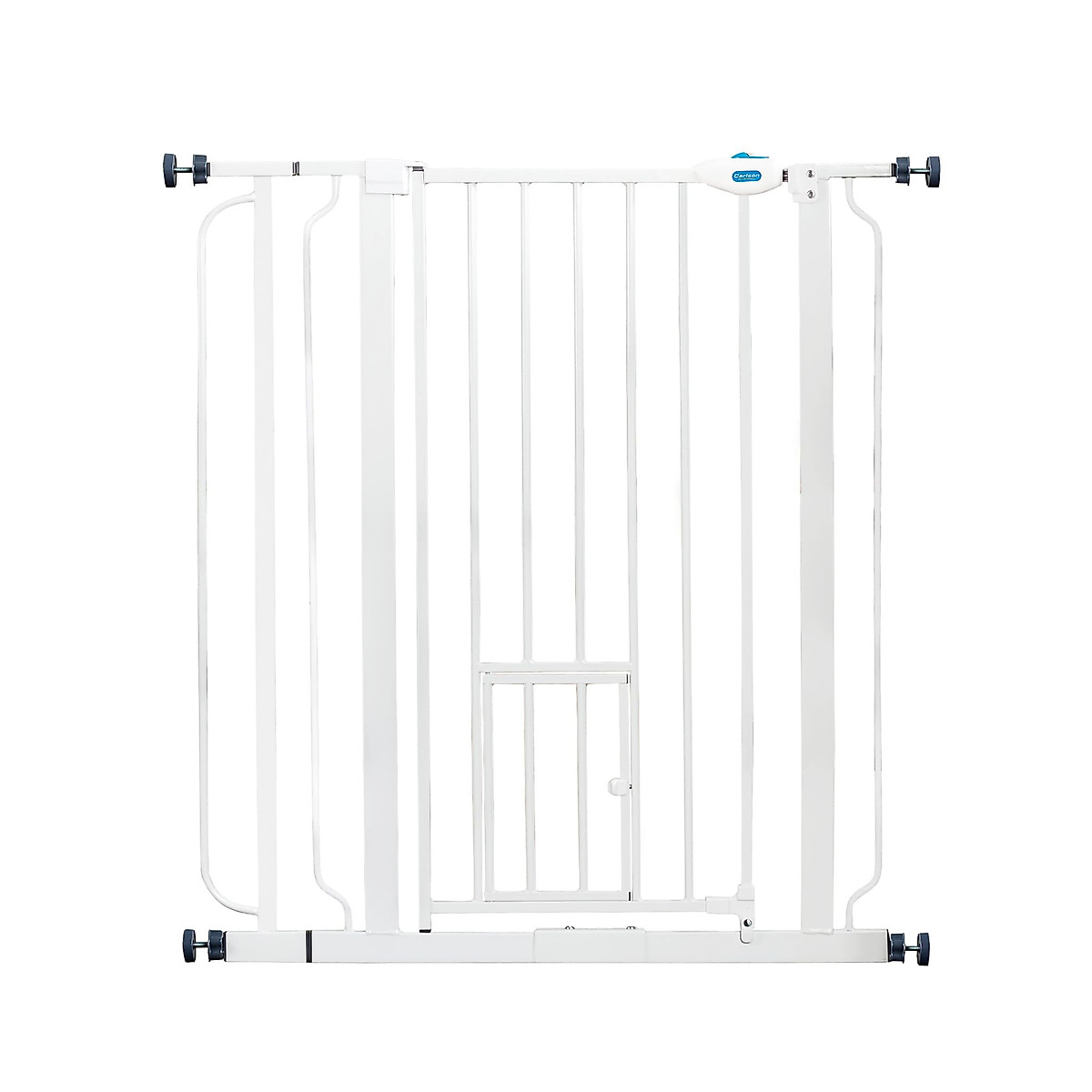 Carlson Extra Tall Walk Through Pet Gate with Small Pet Door, Includes 4-Inch Extension Kit, 4 Pack Pressure Mount Kit and 4 Pack Wall Mount Kit