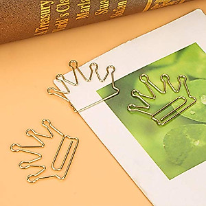 10pcs Crown Shape Paper Clips Bookmark Marking Document Organizing Clip for Office School Stationery Supplies