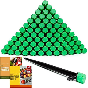 CARPATHEN 100 Drip Irrigation Emitters Sprayer - Drip Emitters for Irrigation Kit - ¼" Irrigation Tubing Compatible - 360 deg Adjustable Drippers for Drip Irrigation - Fit for Raised Garden Bed, Yard