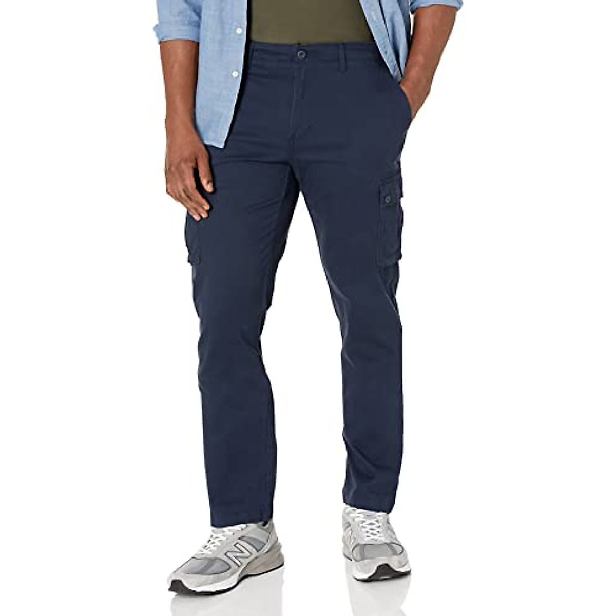 Amazon Essentials Men's Straight-Fit Stretch Cargo Pant (Available in Big & Tall), Navy, 35W x 29L