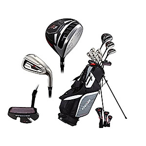 14 Piece Men's All Graphite Senior Complete Golf Clubs Package Set Titanium Driver, Fairway, Hybrid, S.S. 5-PW Irons, Putter, Stand Bag - A Flex SHAFTS
