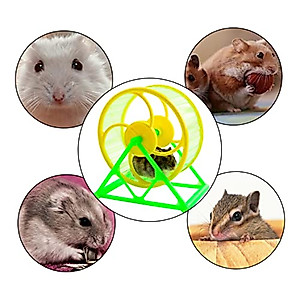 Hamster Running Wheel Small Pet Fitness Silent Spinner Sports Toy with Stand Random Color