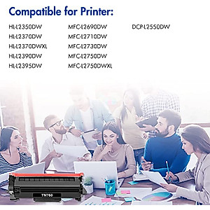 TN760 TN730 Toner for Brother Printer Compatible Replacement for Brother TN760 TN-760 TN 760 TN-730 TN 730 Work for DCP-L2550DW MFC-L2710DW MFC-L2750DW HL-L2350DW HL-L2395DW Cartridge