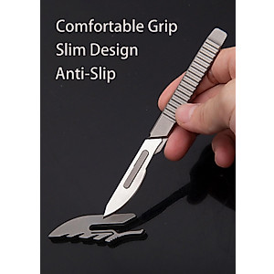 ainhue A5 Pocket Scalpel Utility Knife, 10pcs #24 Blades, 5 inch TC4 Titanium Pry Bar, EDC Multi-Tool Craft Knives for Box Opening, Paper Cutting