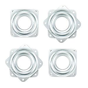 Autoly 3 Inch Lazy Susans Turntable Ball Bearing Plate 71.5mm Square Swivel Turntable Base Hardware, 8mm Height, Pack of 4
