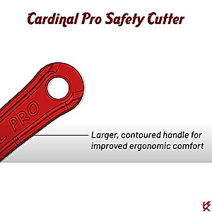 Cardinal Pro Safety Box Cutter Safety Package Opener Safety Box Opener Cut Cardboard Plastic Banding Film Bags Clamshell Cutter Box Cutter with Guard Safety Cutter - Disposable Recyclable (10, Red)