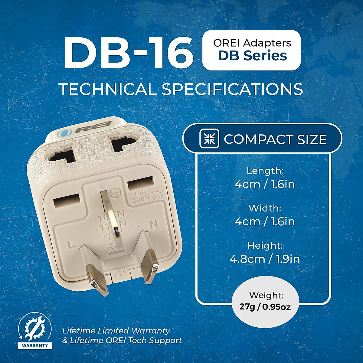Australia Power Plug Adapter, OREI US to China Plug Adapter, 2 in 1 Type I Plug Adapter with Universal Outlet, Perfect for Laptop, Camera, Mobile, Used in Australia, New Zealand, China (DB-16-2PK)